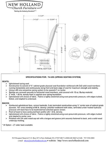Specifications & Church Pew Dimensions | New Holland Church Furniture
